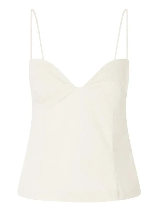 ST. AGNI Studio Stretch Cotton-blend Poplin Camisole - Neutrals