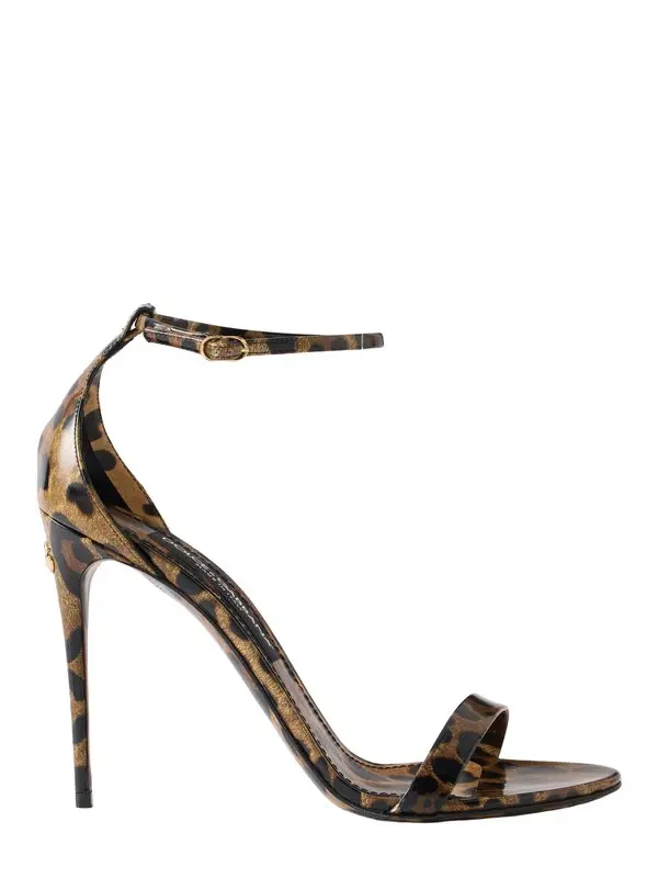 Dolce & Gabbana Leather Sandals - Leopard Print