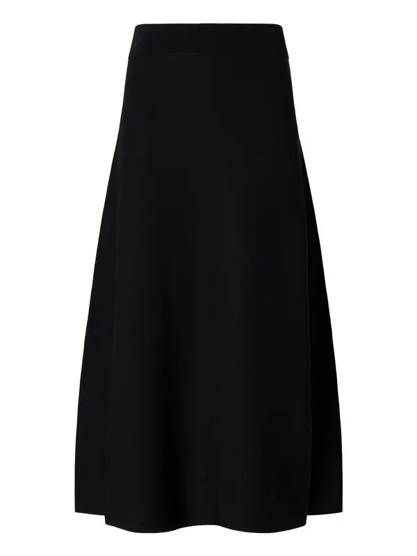 Max Mara Fuggito Crepe Midi Skirt - Black