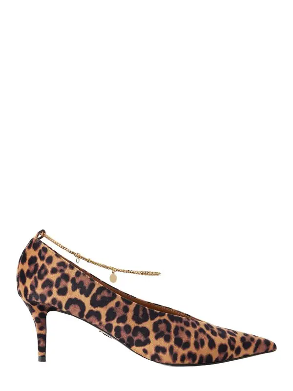 Stella McCartney Embellished Leopard-print Velvet Pumps - Leopard Print
