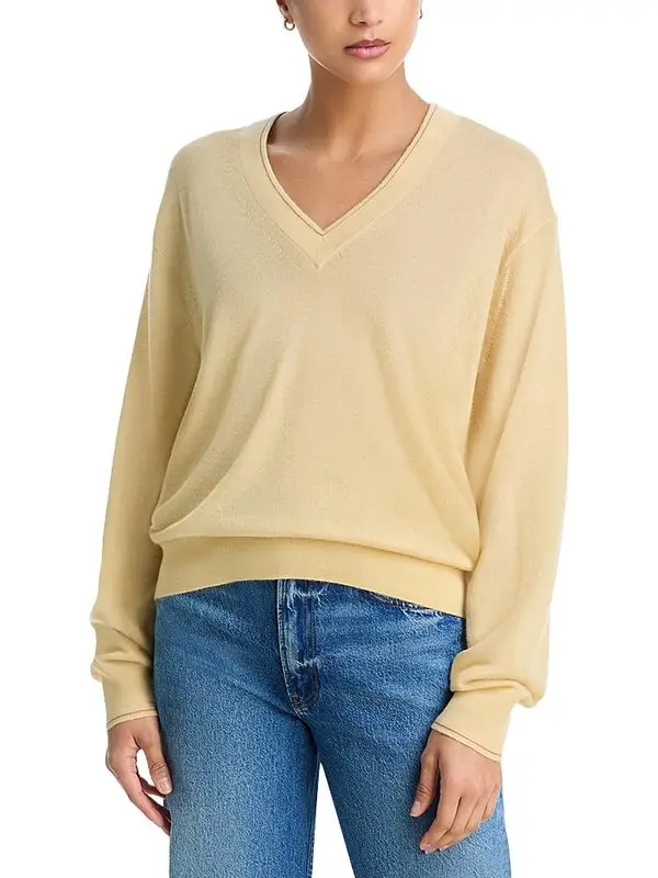 Guest In Residence The Airy V Neck Sweater - Butter/camel