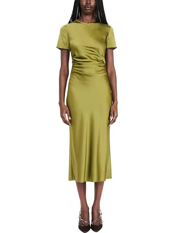 Staud Marcel Silk Blend Midi Dress - Pear