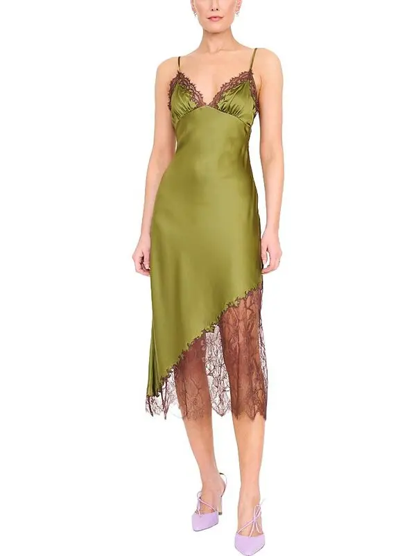 Staud Lara Silk Blend Dress - Pear