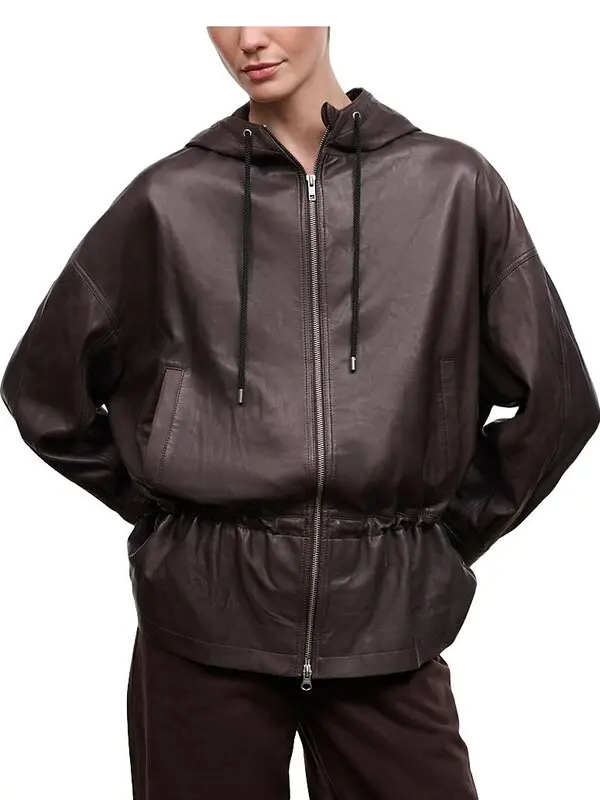 Staud Gondola Leather Jacket - Earth
