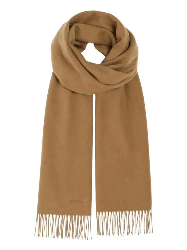 Max Mara Baci Cashmere Stole With Logo - Brown
