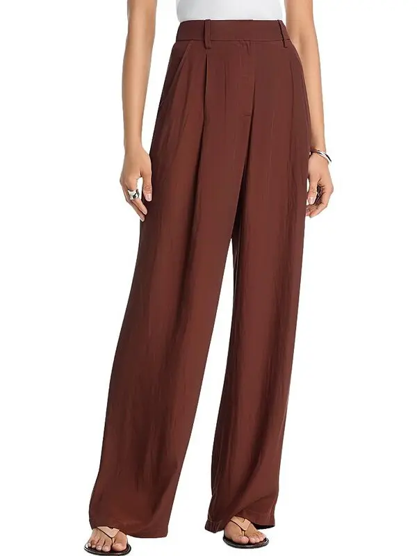 A.L.C. Winn Pleated Wide Leg Pants - Brunette
