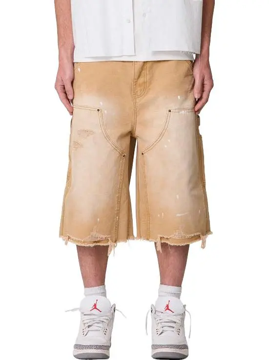 Mnml Ultra Baggy Denim Shorts - Tan
