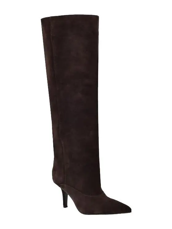 Guess Carolan Pointed Toe Knee High Boot - Dark Brown