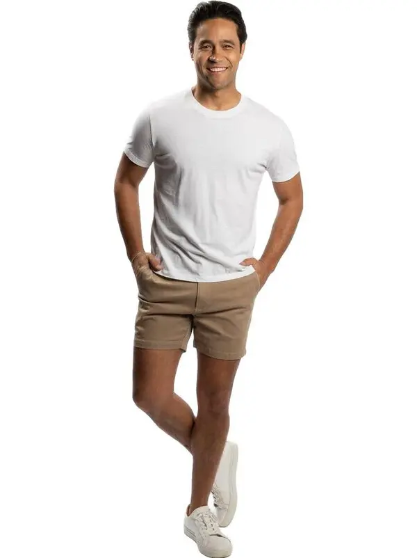 PETER MANNING NYC Stretch Chino Shorts 5 Inch - Khaki