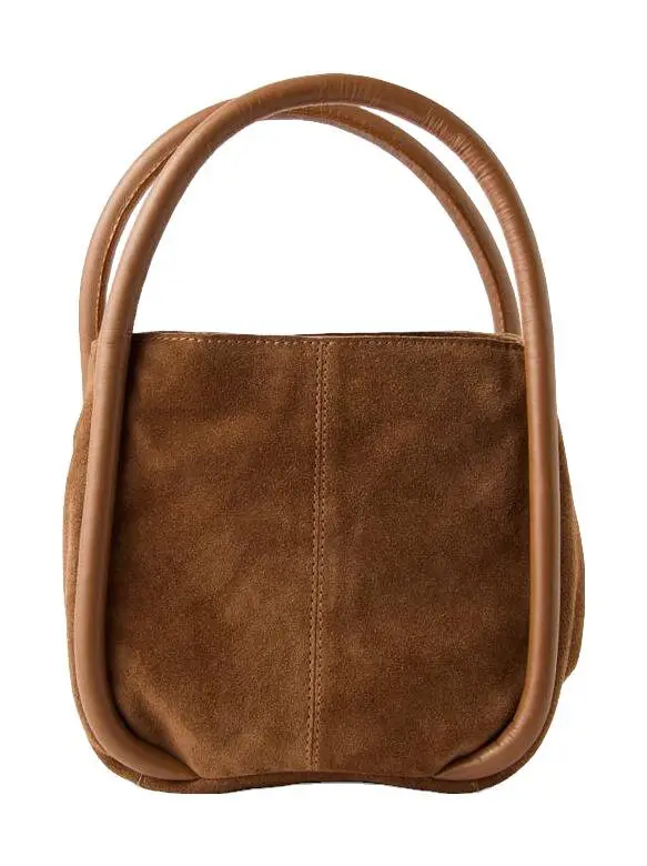 Free People Barlow Leather Bucket Bag - Cognac