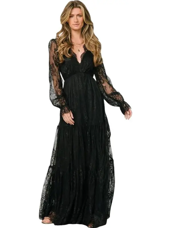 BALTIC BØRN Gloria Lace Maxi Dress - Black