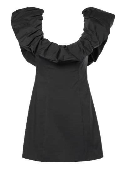 SIR. Ruffled Cotton-blend Minidress - Black