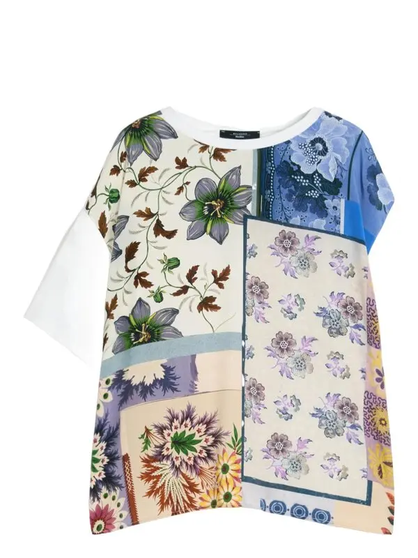 Max Mara Printed Silk And Stretch Cotton Jersey T-shirt - No
