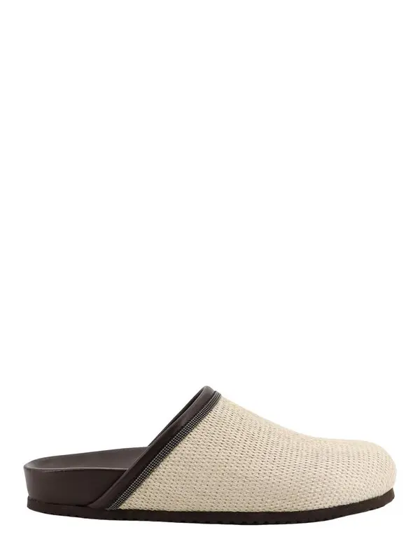 Brunello Cucinelli Woven Slip-on Mules - Nude