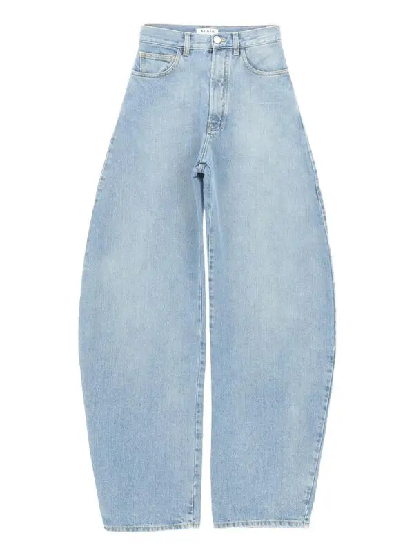 Alaïa High Waist Round Leg Jeans - Blue