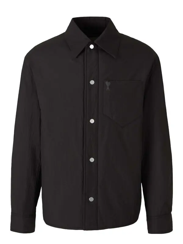 AMI Paris De Coeur Padded Overshirt - Black