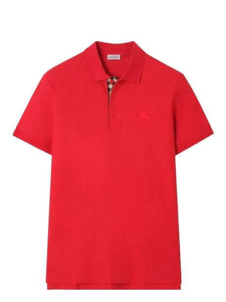 Burberry Ekd Embroidered Short Sleeved Polo Shirt - Currant Red
