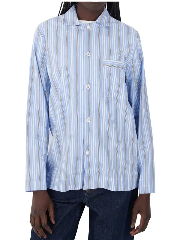 TEKLA Striped Shirt Pajamas - Blue