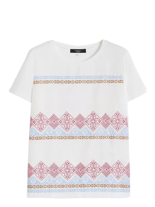 Max Mara Geometric Embroidery T-shirt - White