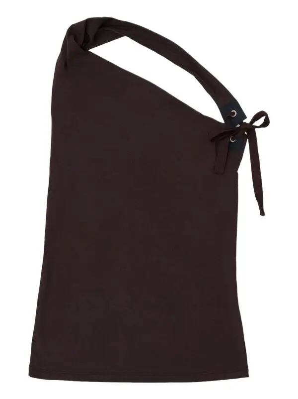 Paloma Wool Simulet Halter Top With Appliqué And Eyelets - Brown