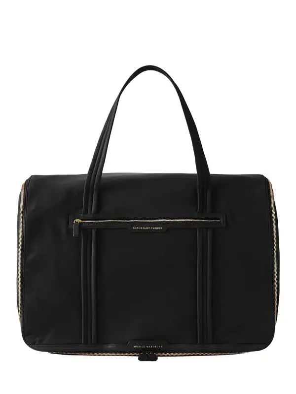 ANYA HINDMARCH Leather-trimmed Econyl Travel Case - Black