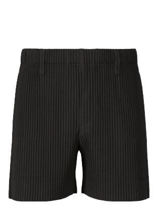 Issey Miyake Homme Plissé Tailored Pleats Bermuda Shorts - Black