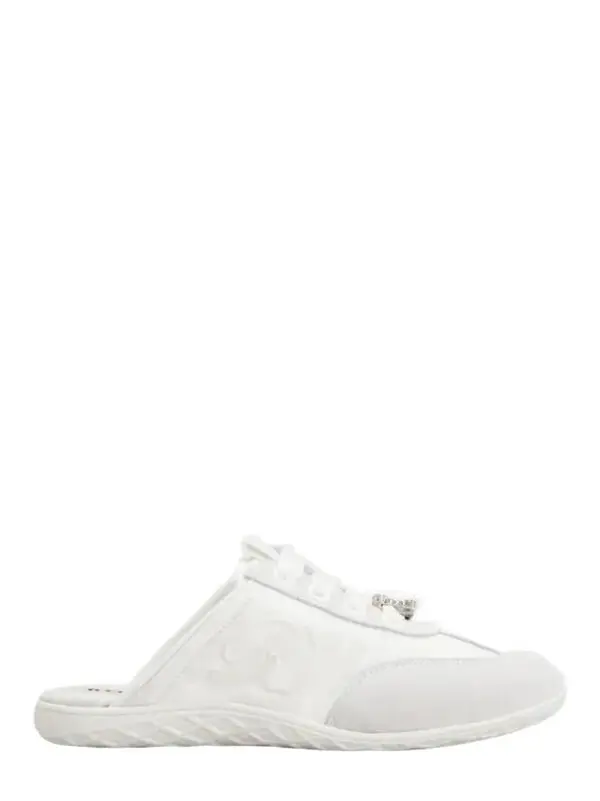 ROGER VIVIER Viv Low Mules In Suede And Fabric - White