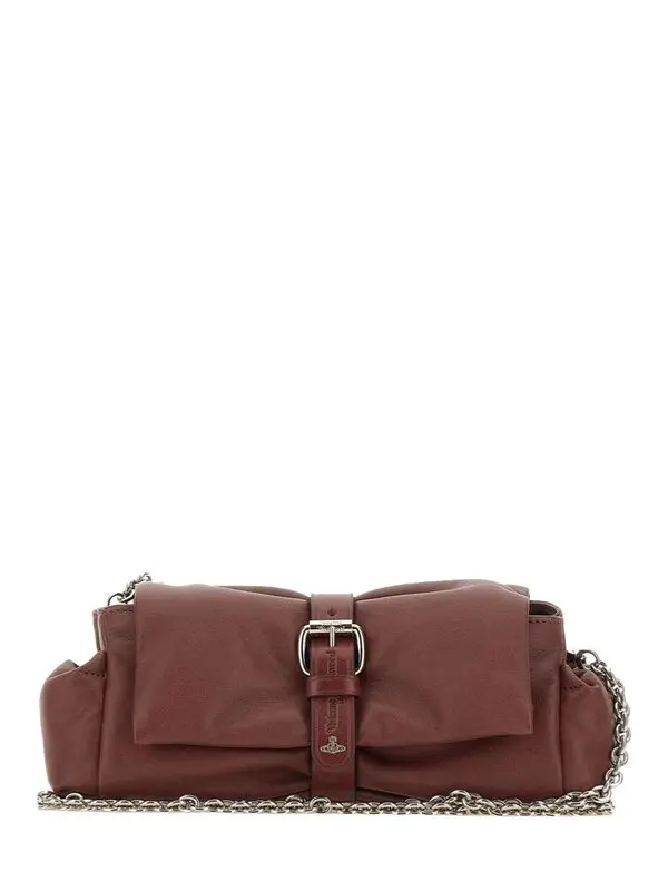 VIVIENNE WESTWOOD Hazel Treasure Clutch With Chain Strap And Belt Detail - Red
