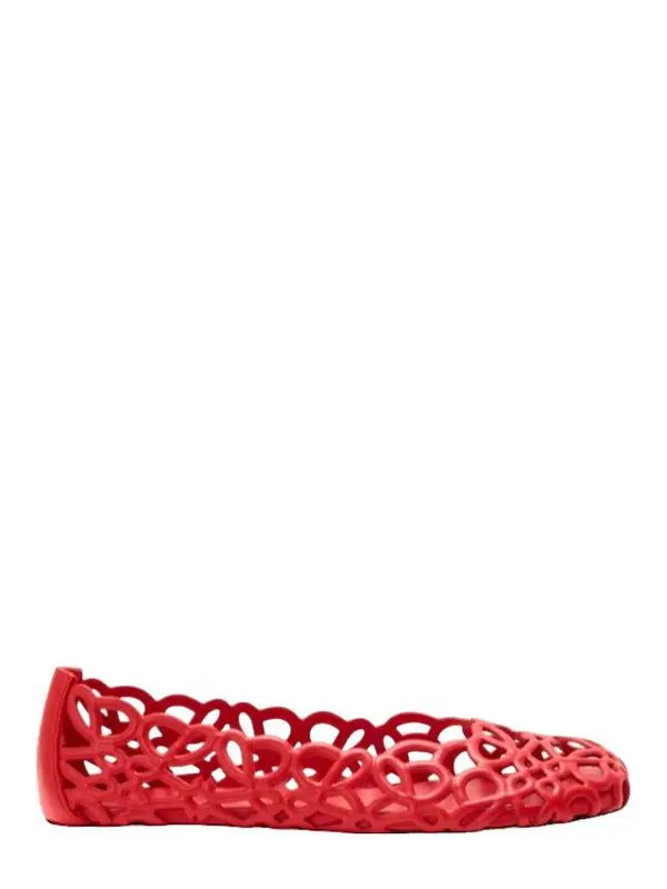 Loewe Petal Anagram Ballerina In Lambskin - Red