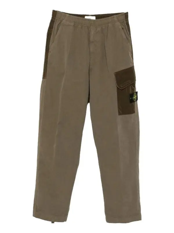 Stone Island Loose Fit Trousers With Elastic Waist And Pocket Details - No