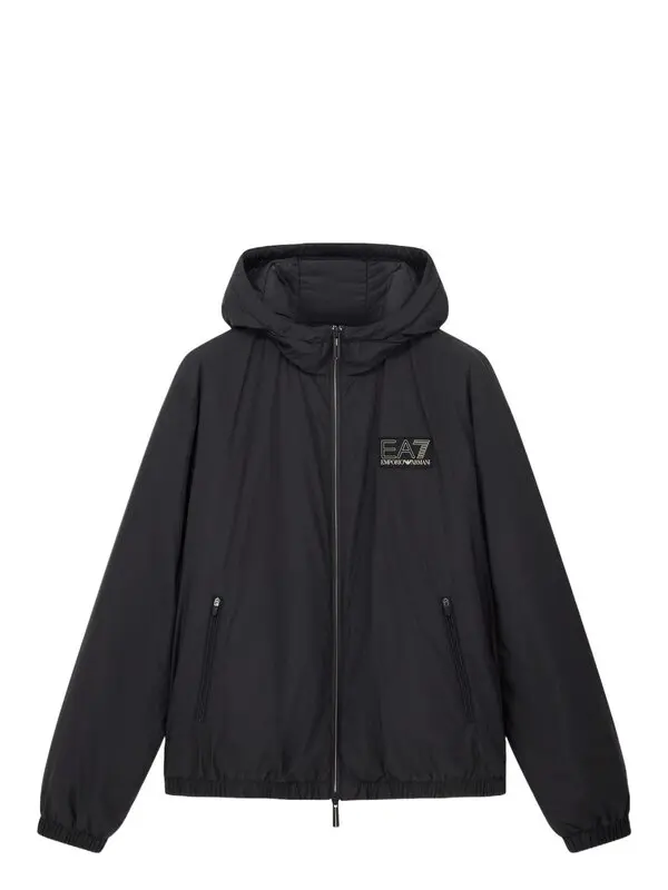 EA7 Oversized Blouson Jacket With Hood - Black