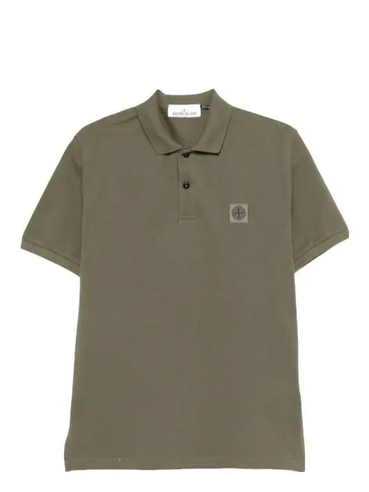 Stone Island Cotton Polo Shirt With Logo - Green