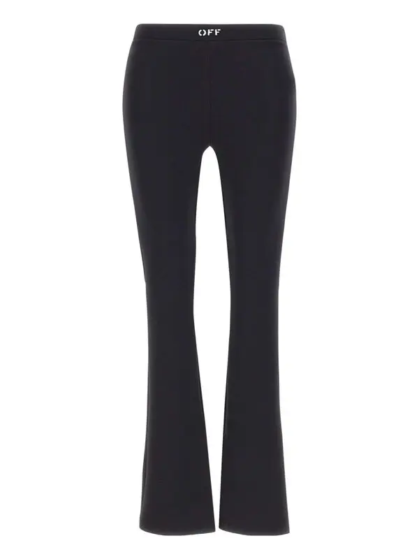 Off-White Flared Casual Trousers - Black