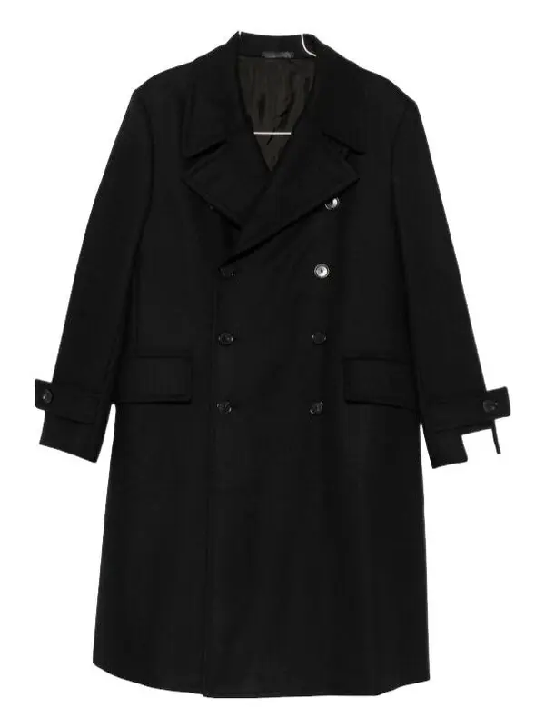 Caruso Corsaro Double-breasted Coat - Black