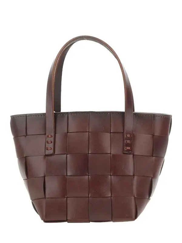 Dragon Diffusion Small Woven Leather Tote Bag - Red