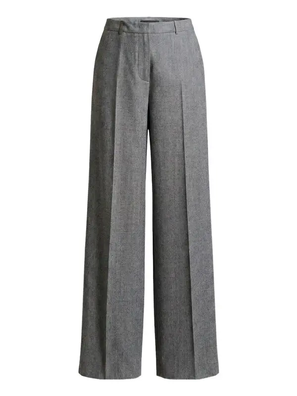 Peserico Pressed-crease Wide-leg Trousers - Grey
