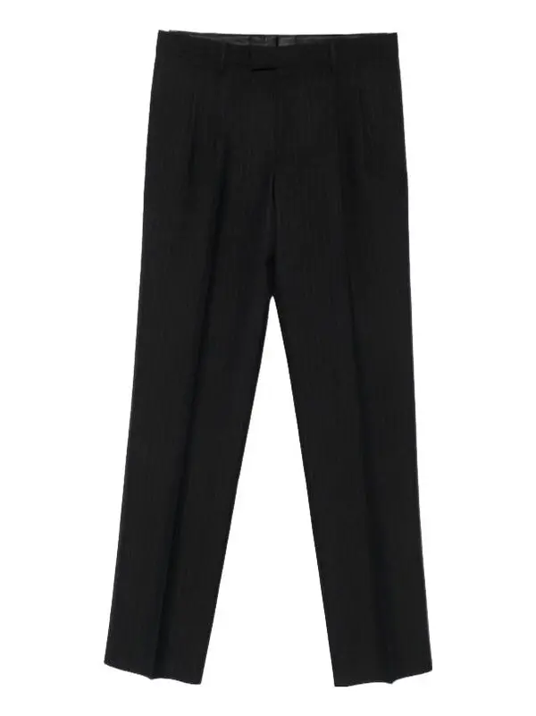 LARDINI Pinstripe-pattern Pleated Tailored Trousers - Black