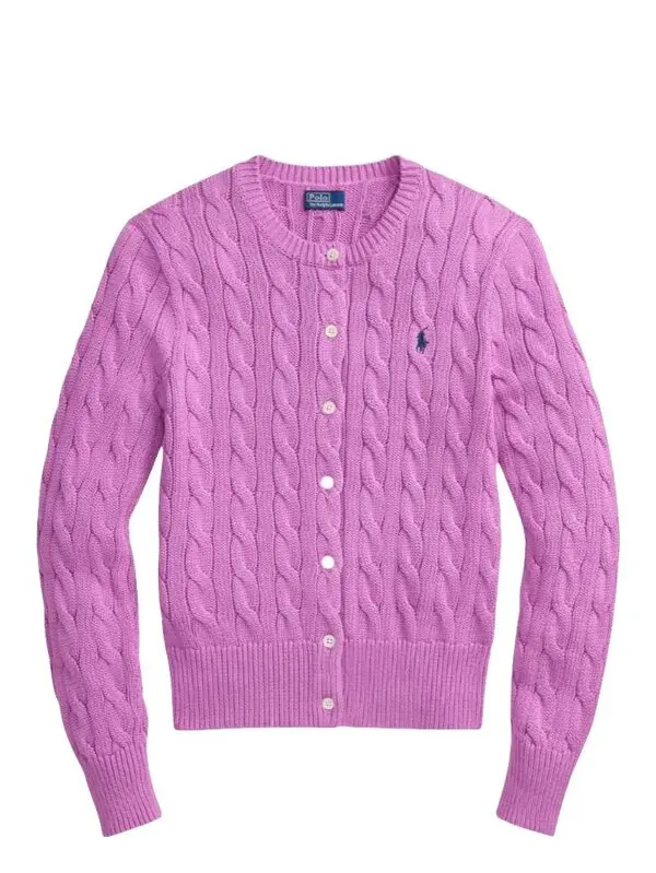 Polo Ralph Lauren Cable Knit Cardigan - Purple