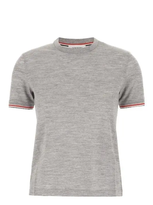 Thom Browne Short-sleeved Knitted T-shirt - Grey
