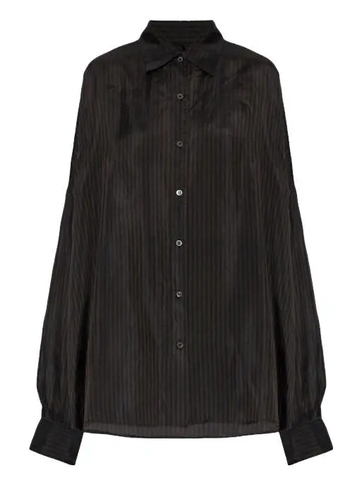 Dries Van Noten Cupro Cocoon Shirt - Black