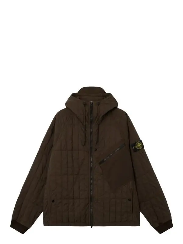 Stone Island Hooded Quilted Jacket - Coal Gray