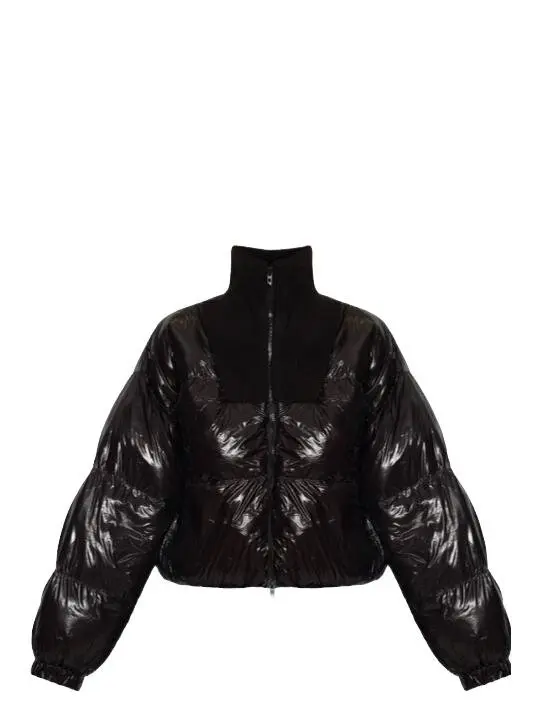 DIESEL® Cotton-padded Jacket With A Knit Collar - Black