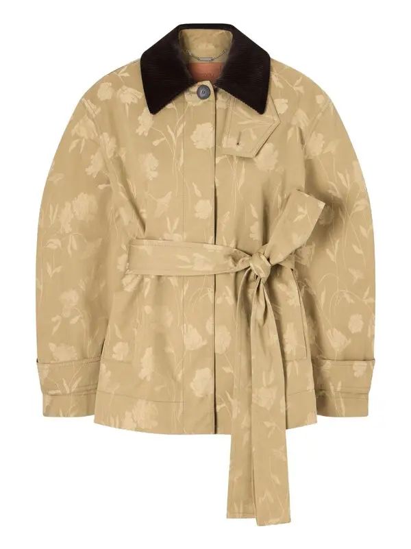 Erdem Poppy Jacquard Belted Jacket - No