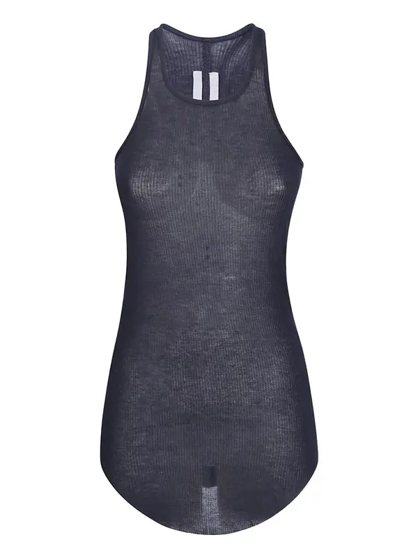 Rick Owens Ribbed Racerback Tank Top - Black