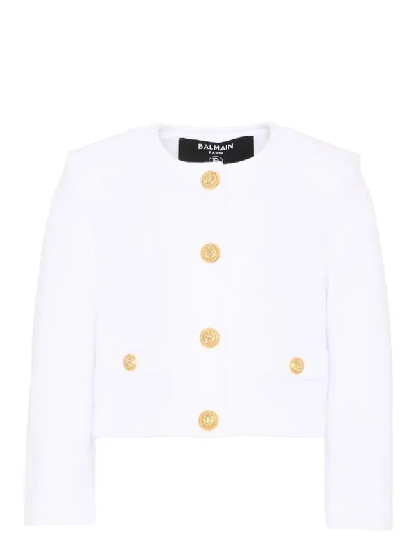 Balmain Buttoned Cotton Jacket - White