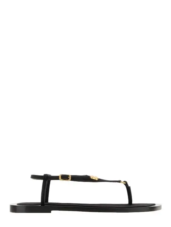Balenciaga Riva Thong Flat Sandals - Black