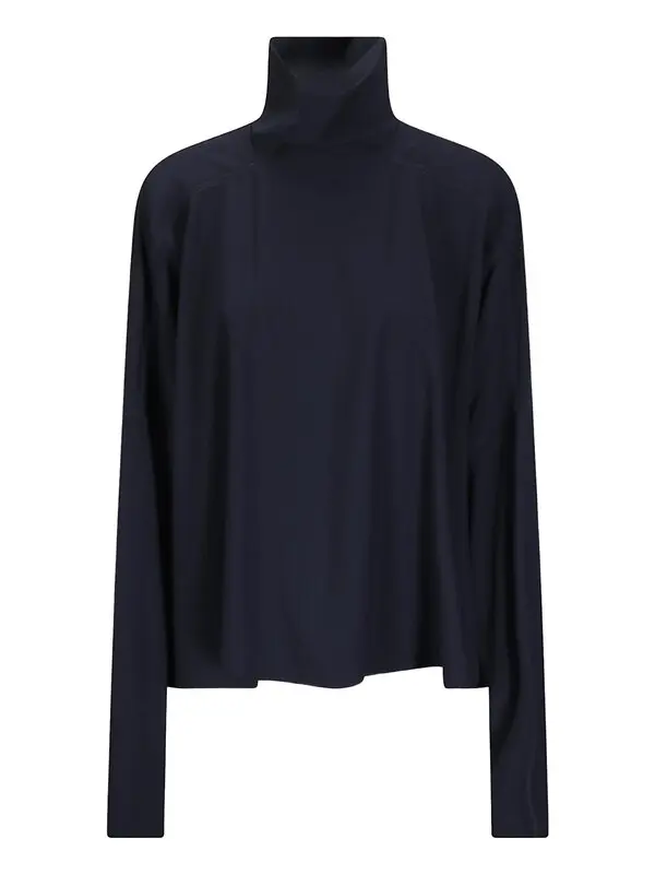 Rick Owens High Neck Long Sleeve Top - Black