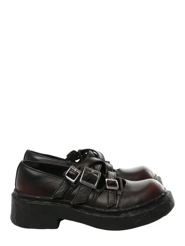 Camper Buckle Strap Loafers - Black