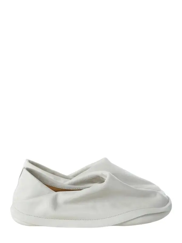 Camper Leather Slip-on Flats - White