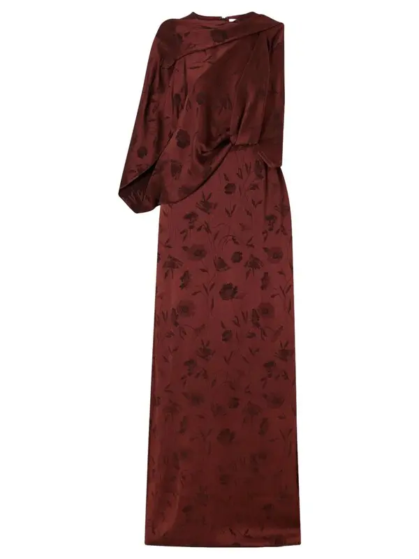 Erdem Jacquard Crepon Gown - Brown